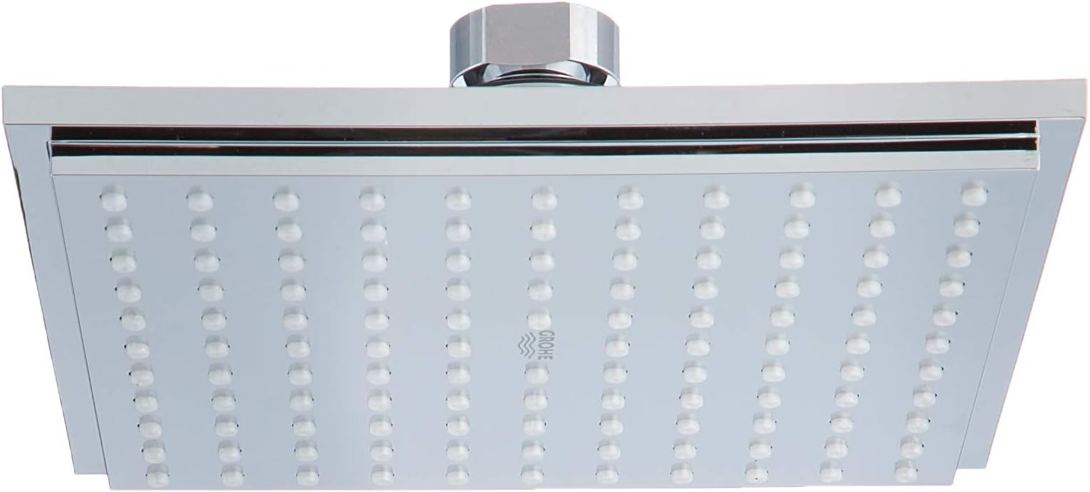 Grohe 27705000 Euphoria Cube Rain Shower Head, 2.5 GPM, Starlight ...