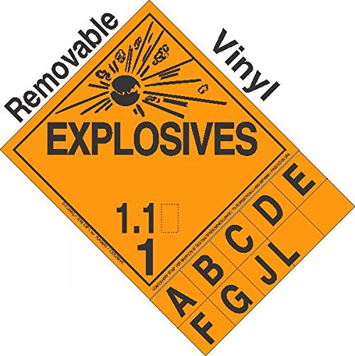GC Labels-P11TAB-0475, Explosive Class 1.1 NA or UN0475 Tabbed ...