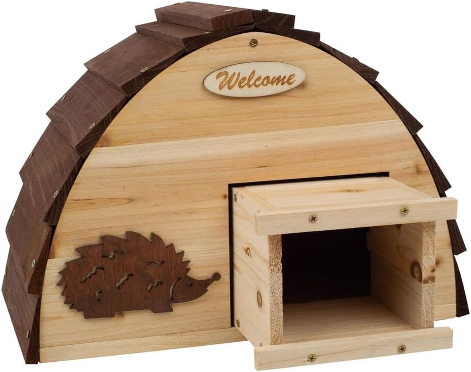 Woodside Hedgehog House & Hibernation Shelter with Bark Roof, Safe ...