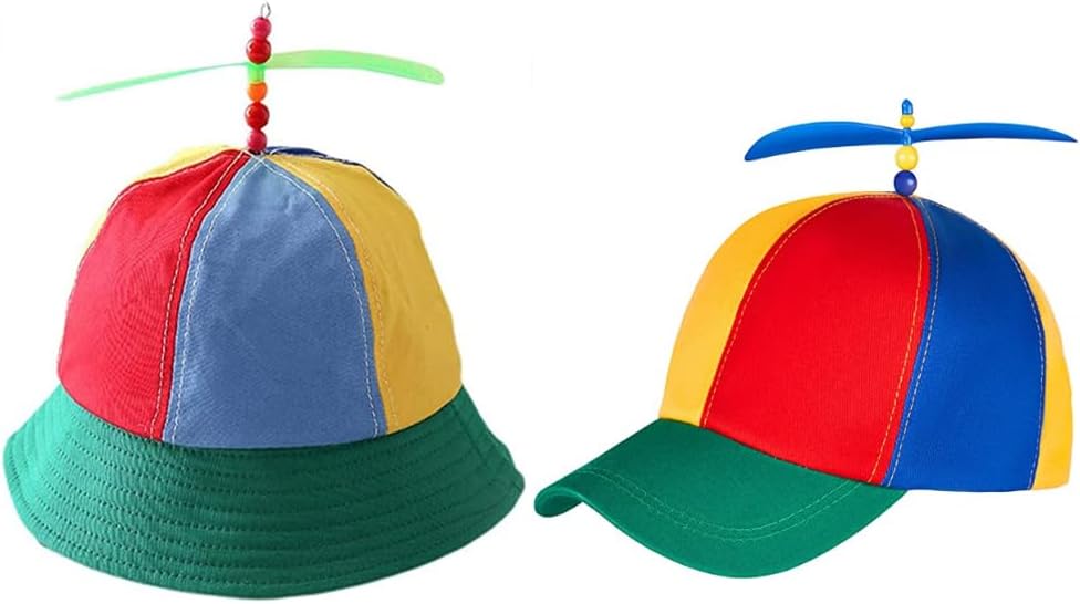 Amazon.com: Kellegour 2 Stuck Baseball Cap with Propeller Hat,Helicopter Hat,Helicopter ...