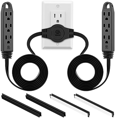Kasonic 3 Prong 12 Feet Twin Extension Cord Power Strip, 6 Feet on Each ...