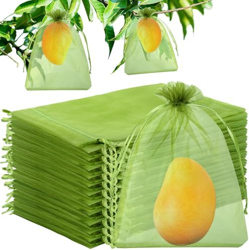 Amazon.com: Unves 100 Pcs Fruit Protection Bags, 6 x 8 Inch Drawstring ...