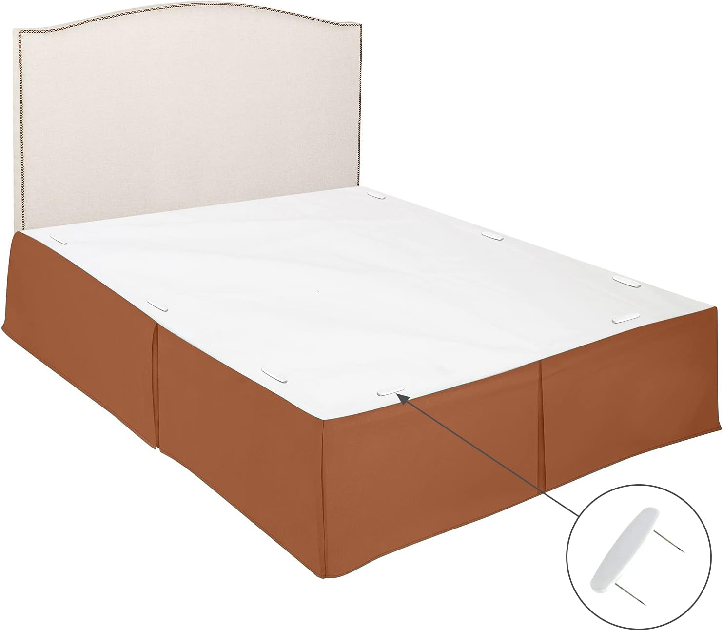 Amazon.com: Clara Clark Pleated Bed Skirt - 14 inch Tailored Drop ...