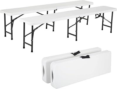 Amazon.com: Soaoo 6 Pack 6ft Plastic Folding Bench Portable Outdoor ...