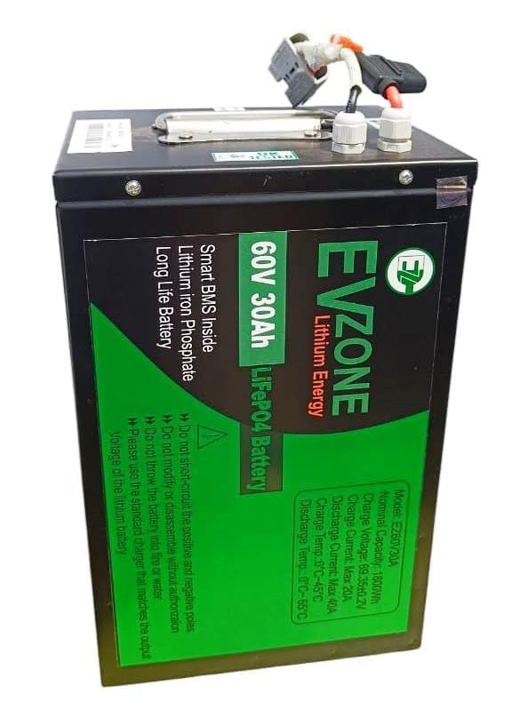 EVZONE Lithium Iron Phosphate Battery, 60V 30Ah, Electric Scooter ...
