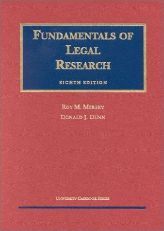 Fundamental Legal Research 8th (University Textbook Series): Amazon.co ...