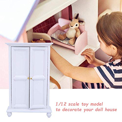1:12 Wooden Cabinet Drawer, White Miniature Bedroom Furniture Toy Mini ...