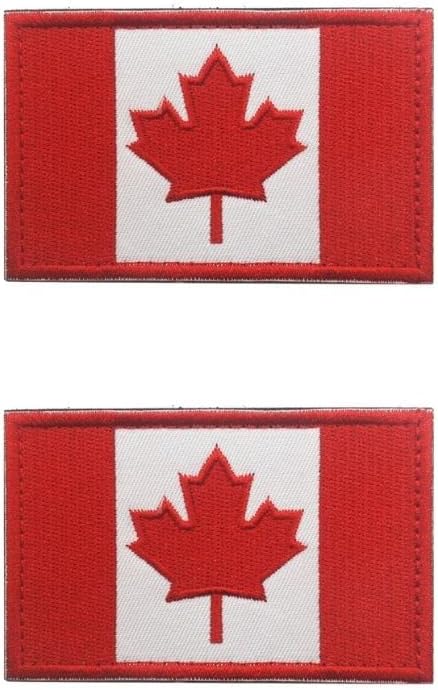 FAMI Canadian Flag Maple Leaf Patch Canada Hook Loop Embroider Sew On ...