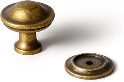 khtumeware 10 Pack 1-1/4 inch Backplate for Cabinet Knobs Antique Brass ...