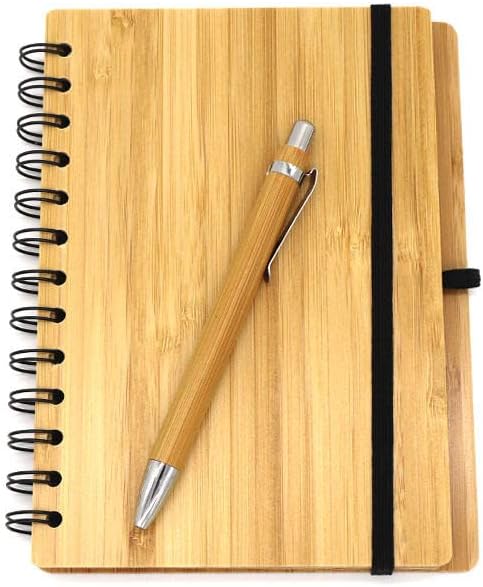 AweMonk Eco-friendly and Stylish Bamboo Notebook Diary Comes With 100 ...