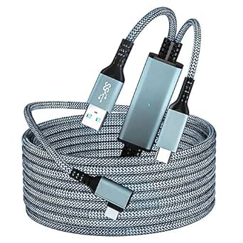 16FT VR Link Cable for Oculus Quest 3, NALACAL USB3.2 2 in 1 Link Cable ...