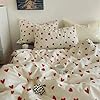 Amazon.com: Heart Duvet Cover Queen Red Love Heart Minimalist Design ...