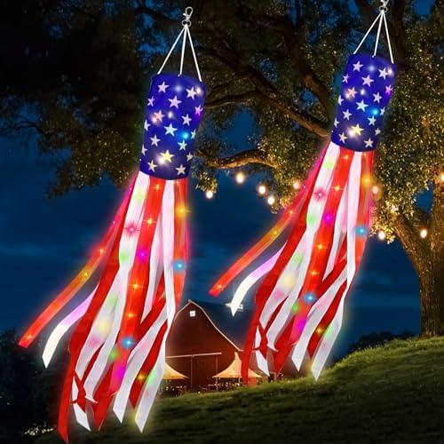 Amazon.com : 3 Pcs Large 70"+60"+40" American Windsock Heavy Duty ...