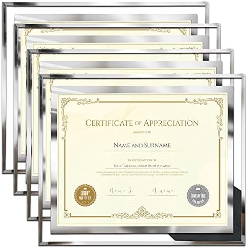 Amazon.com - Stockroom Plus 4 Pack 8.5x11 Glass Certificate Frames with ...