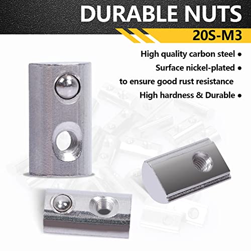 Snapklik.com : 50pcs 2020 Series M3 Half Round Roll In Spring T Slot ...