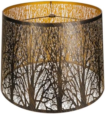 Large Metal Lampshade Forest Etching Forest Lamp Shade Pattern 12'' Top ...