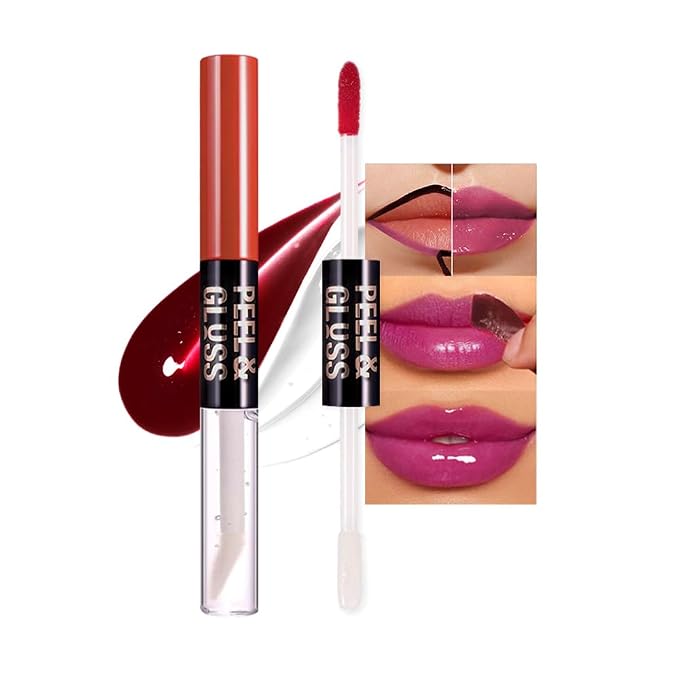 Amazon.com : Deep Raspberry Peel Off Lip Gloss Tattoo and Lip Oil, Lip ...