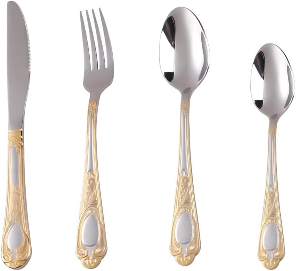 Amazon.com | Silverware Flatware Cultery Set for 18,Retro Royal ...