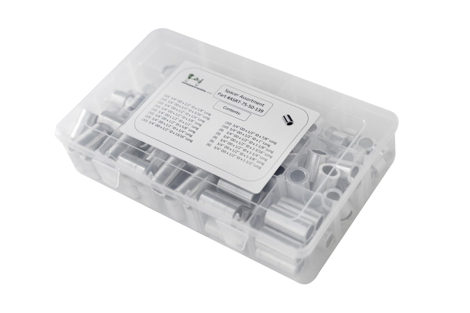 Aluminum Spacer Standoff Bushing Assortment Kit 3/4" OD x 1/2" ID (139 ...