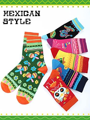 Amazon.com: Hercicy 6 Pairs Taco Socks Mexican Socks for Men Fiesta ...