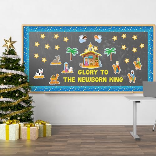 Snapklik.com : Whaline 63Pcs Christmas Nativity Bulletin Board ...