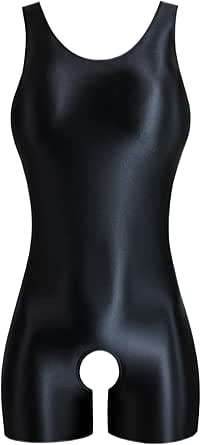 Amazon.co.jp: MJINM ノースリーブショーツタイツ レーディスノースリーブレオタード コスチューム ゼンタイ 激密着.目立つ ...