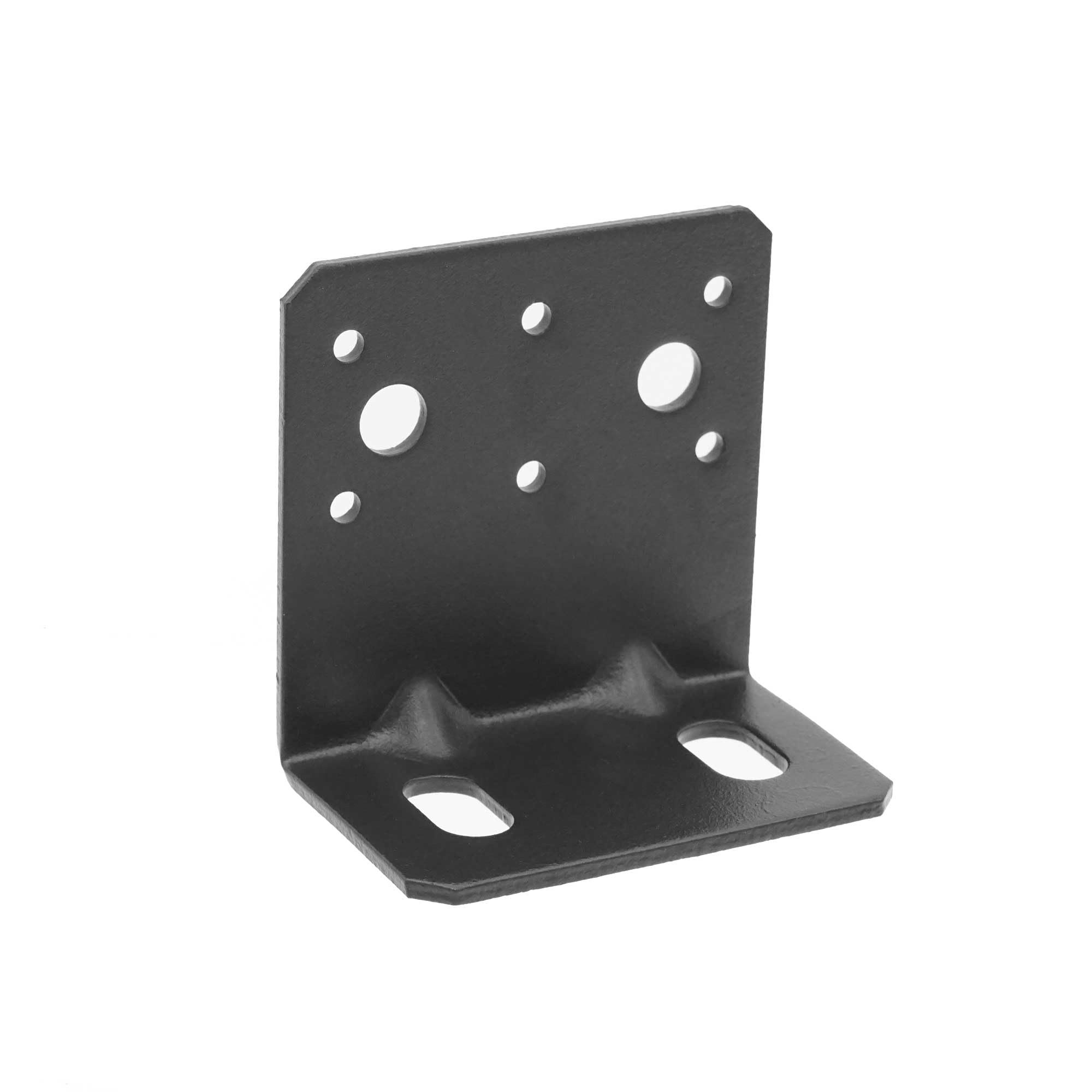 Black 4x4 Post Base Bracket with Reinforcement Ribs, Angle Brackets ...