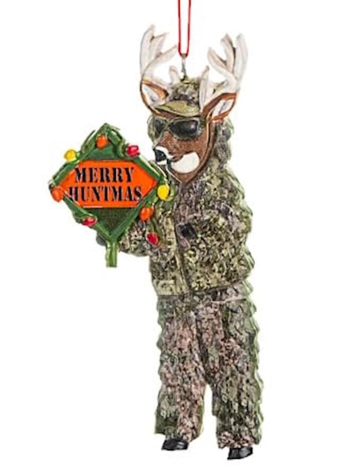 Amazon.com: The Bridge Collection Merry Huntmas Deer in Hunting Gear ...