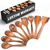 Amazon.com: Zulay Kitchen 9-Piece Teak Wooden Utensils for Cooking ...