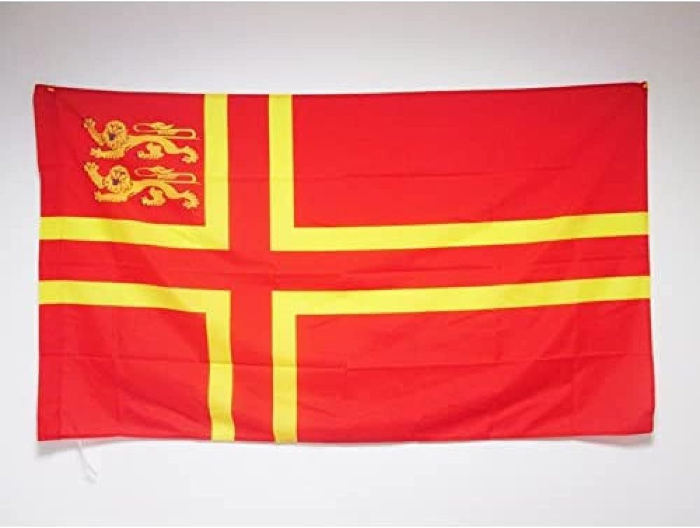 AZ FLAG - Drapeau Normandie Croix de Olaf 2 lions - 150x90 cm - Drapeau Normand 100% Polyester ...