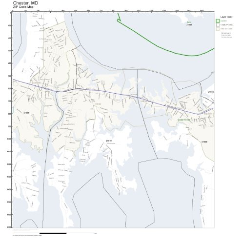 ZIP Code Wall Map of Chester, MD ZIP Code Map Not Laminated: Amazon.com ...