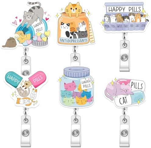 Amazon.com : ERHACHAIJIA Cat Scan Funny Black Cat Retractable Badge ...