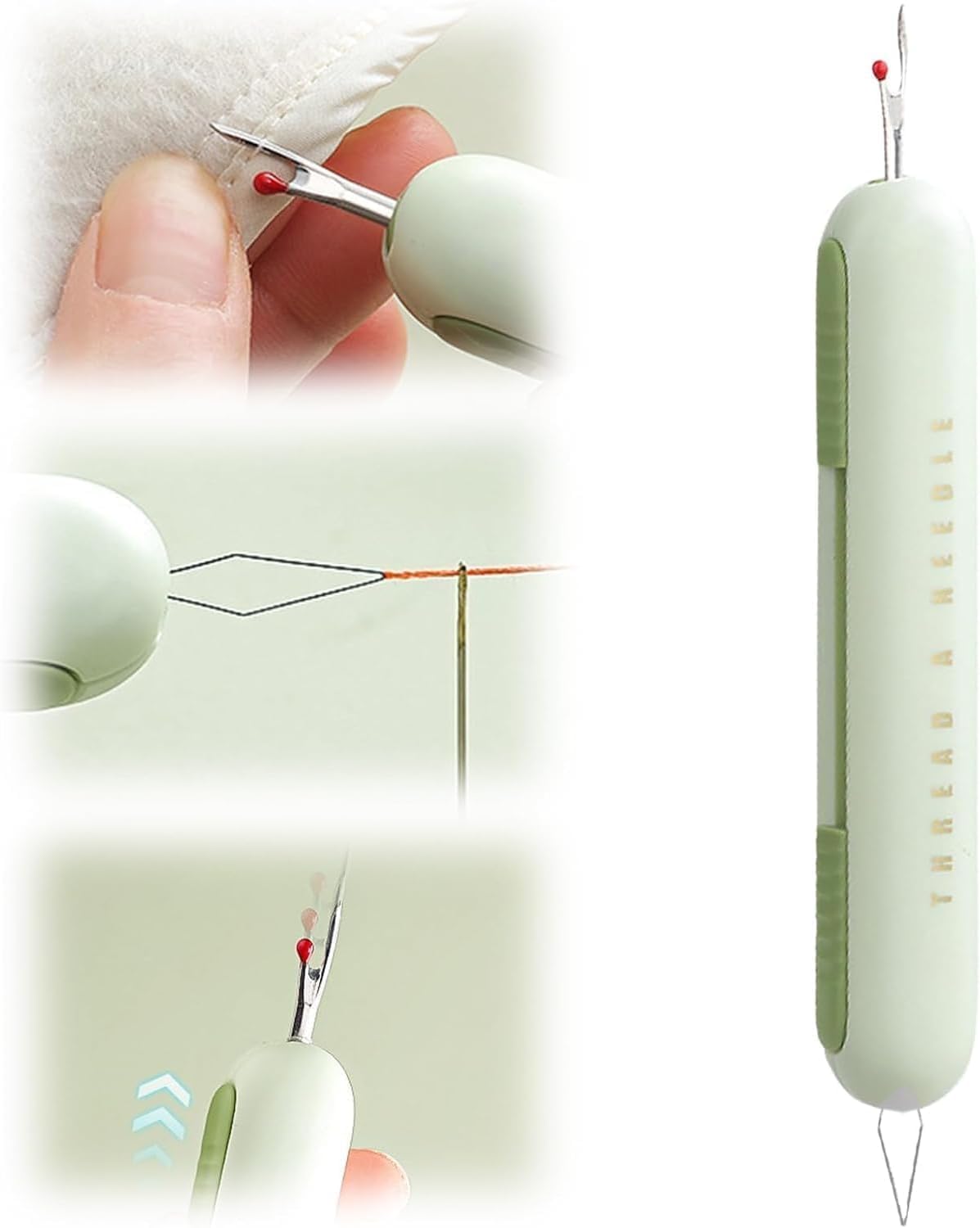 2 In 1 Needle Threader Seam Ripper Seam Thread Cutter Arrow Separators ...