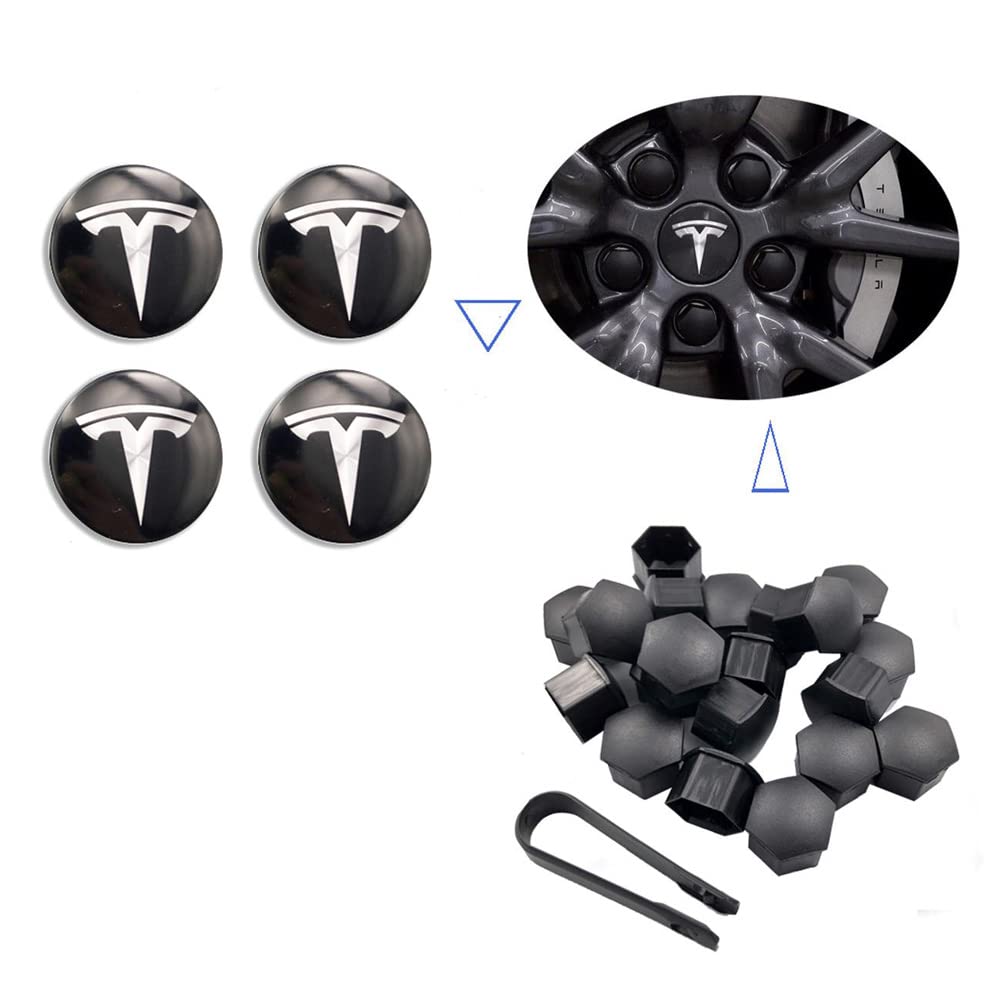 RCCT Model 3 Aero Wheel Cap Kit Compatible with Tesla Model Y, 3, S, X ...