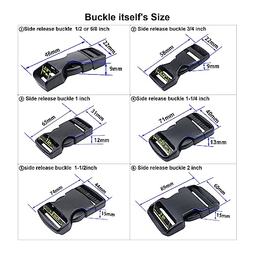 Snapklik.com : Side Release Buckles,1 1/2 Inch Heavy Duty Dual ...