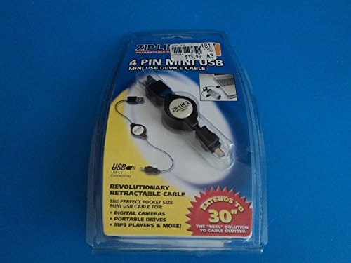 Amazon.com: CABLES UNLIMITED ZIP-USB-C03 Zip-Linq USB-A to Mini USB 4 ...