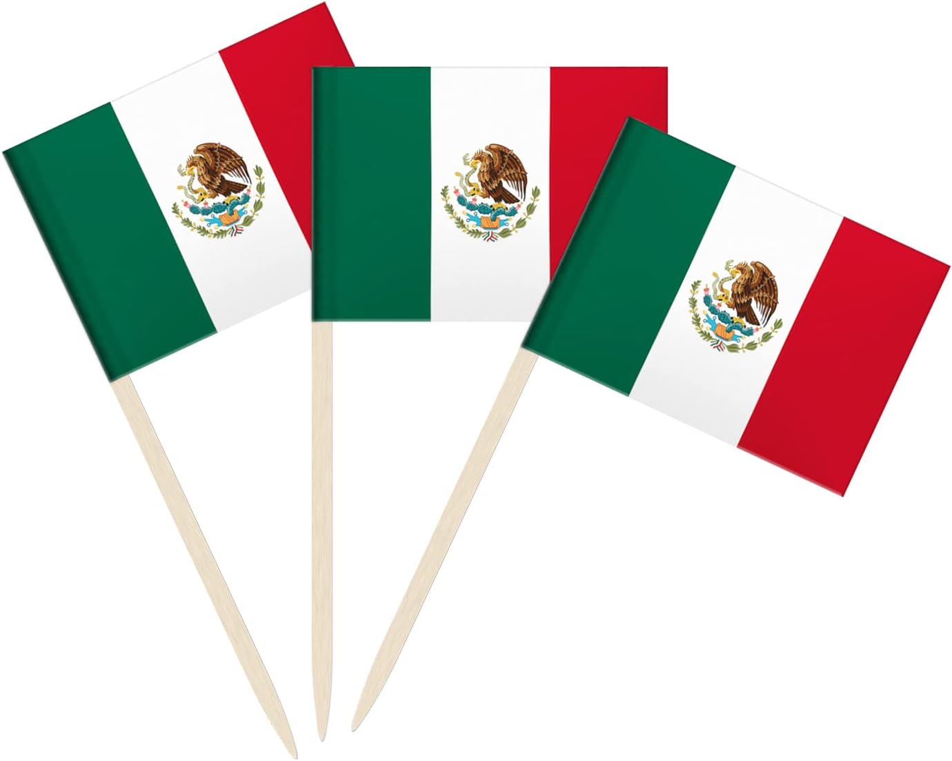 Amazon.com | 100 Pack Mexico Flag Mexican Toothpick Flags, Cocktail ...