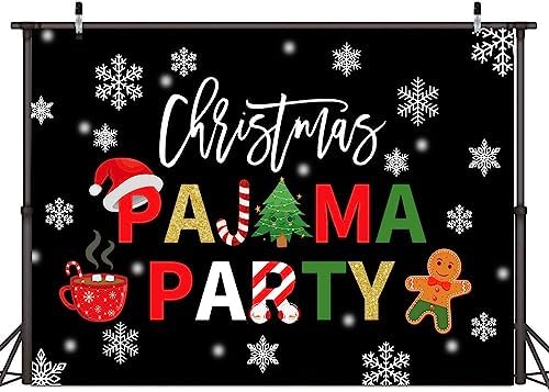 Amazon.com : Ticuenicoa 10×7ft Christmas Pajamas Party Backdrop Merry ...