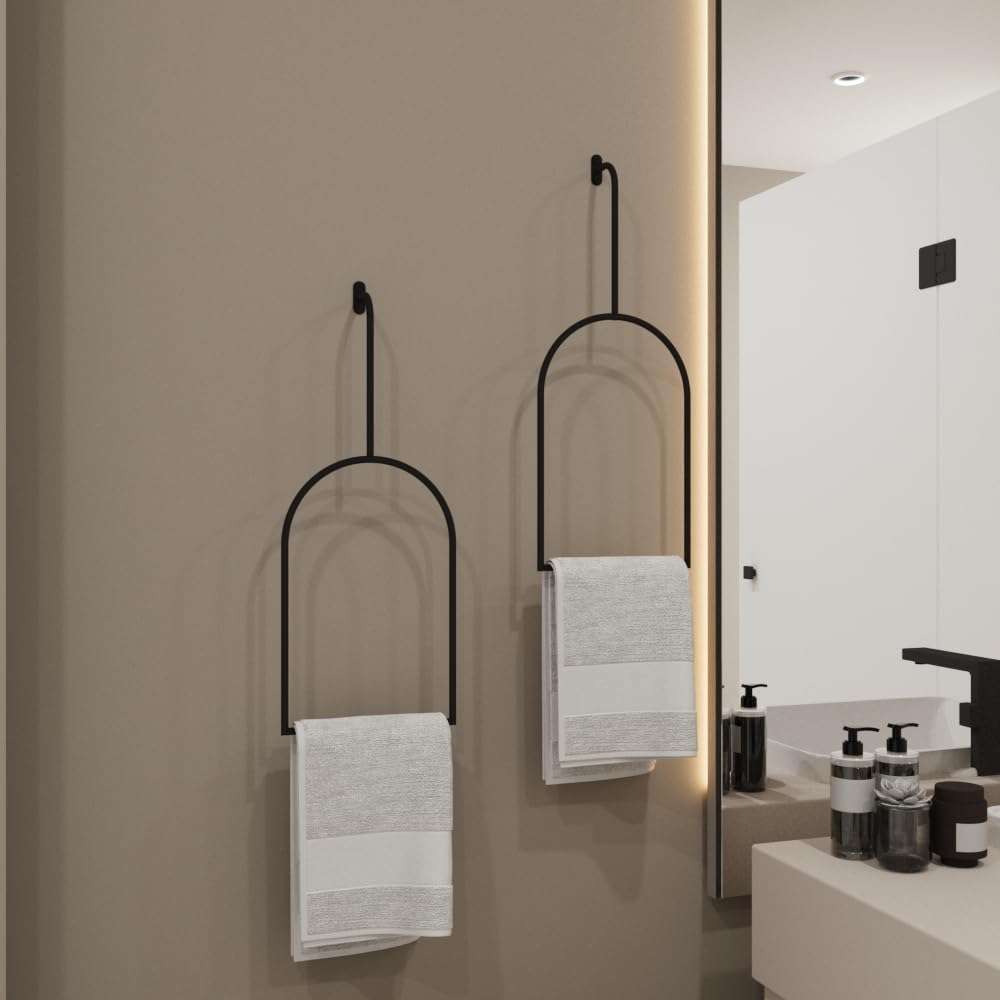 Amazon.com: 2- Pcs Unique Vertical Towel Rack Wall Mounted for Bathroom ...