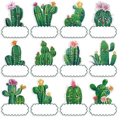 Amazon.com: 120 Pieces Cactus Name Tags Stickers, Self Adhesive Cactus ...