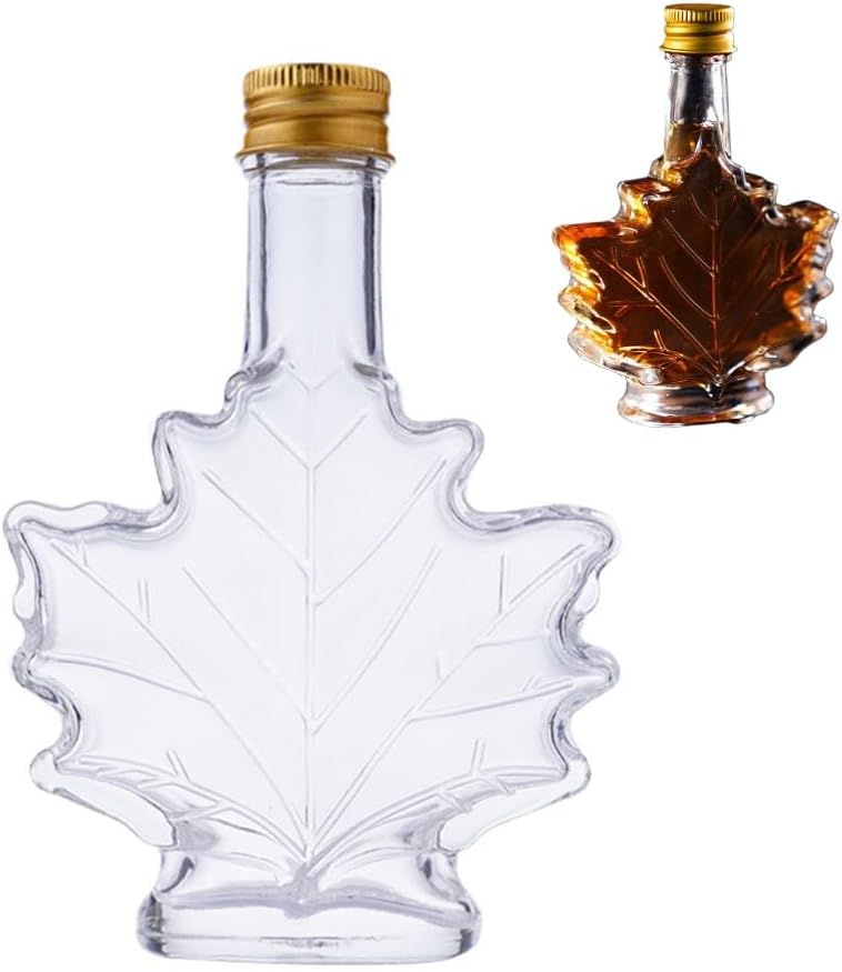 Amazon.com: Glass Maple Syrup Bottles - Reusable Leaf Shaped,Maple Leaf ...