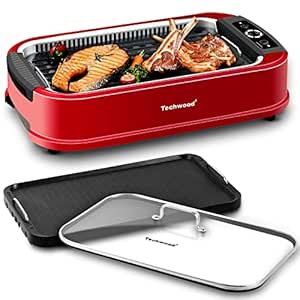 Techwood Smokeless Grill indoor Grill Power Electric Grill, Compact ...