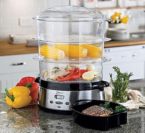 Amazon.com: Deni Stainless Steel Steamer: Kitchen Small Appliances ...