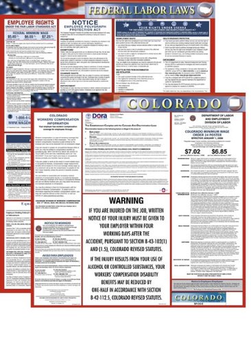 Colorado Labor Law Poster Set - English Version, State Federal Labor ...