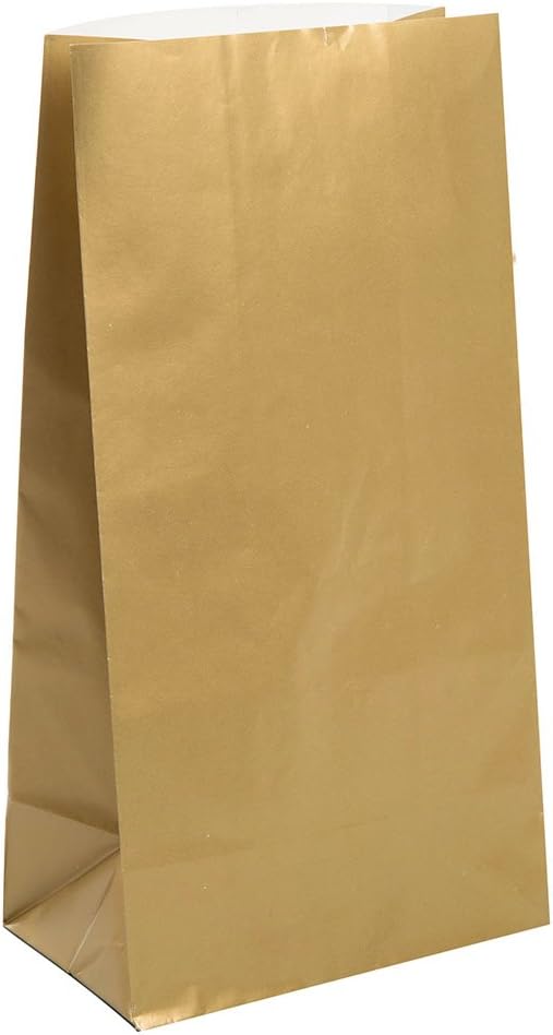 Amazon.com: Luxurious Silver Metallic Paper Party Bags - (Pack of 10 ...