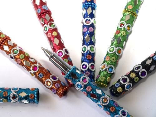 Skywalk Hand Made Lakh Pen With Colorful Handwork,perfect souvenir for ...