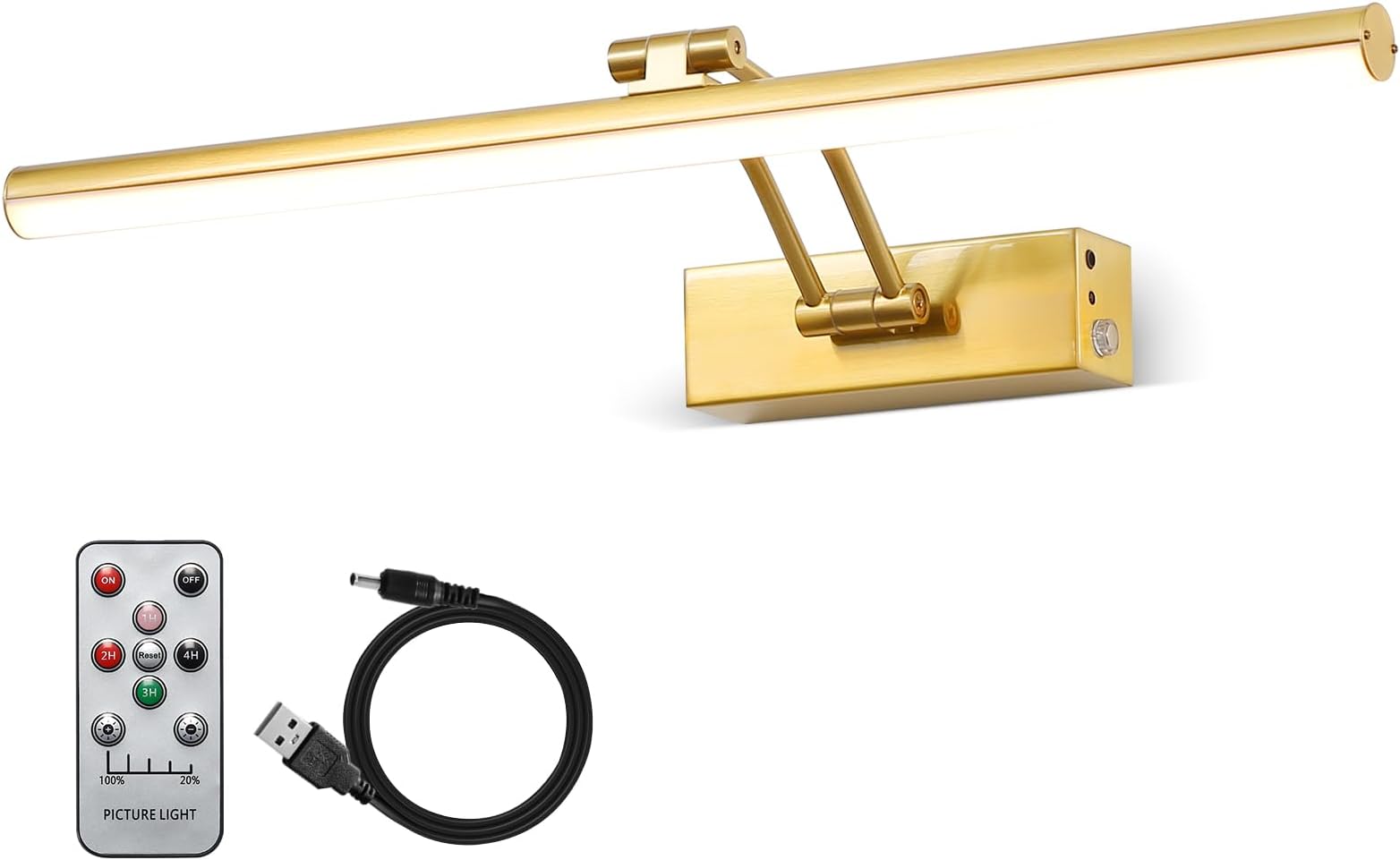 HOWMZON Battery Operated Picture Light,5200mAh Picture Lights for Wall ...