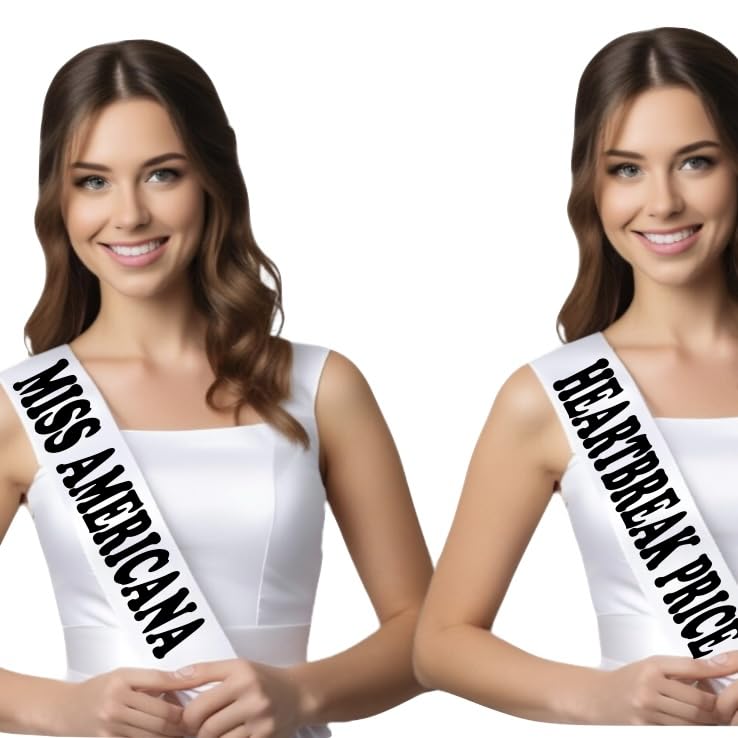 Amazon.com: 2 Pack Miss Americana & Heartbreak Prince Sash Set - Satin ...