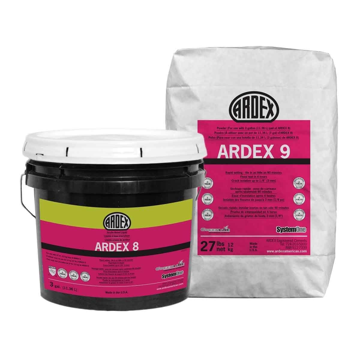 Ardex 8+9, Rapid Waterproofing and Crack Isolation, Compound Kit, Solvent-Free, Cement-Based ...