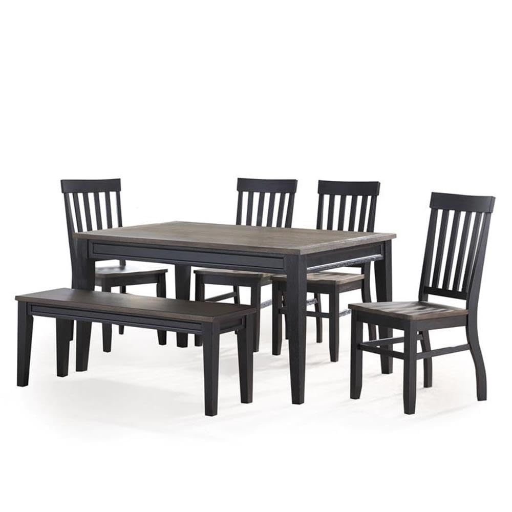 Amazon.com - Steve Silver Furniture Raven Noir 6pc Dining Table Set ...